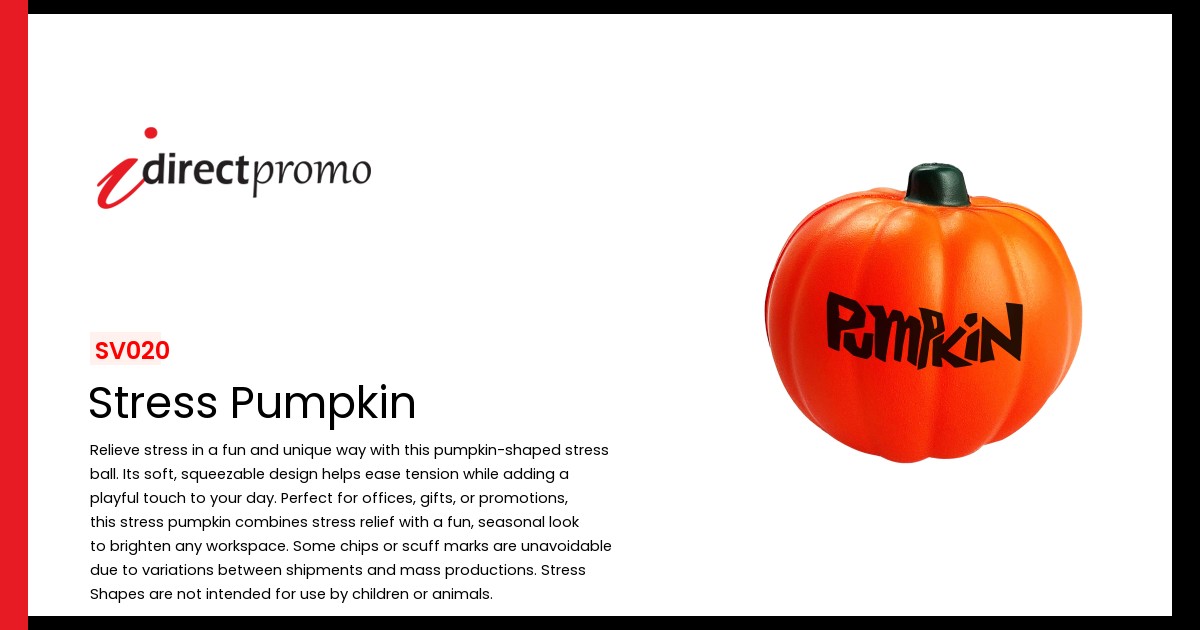 Stress Pumpkin IDirectPromo - Custom Promotional Products and Corporate ...